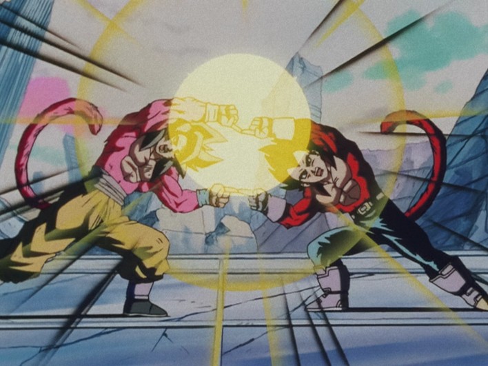 Image Ssj4 Goku And Vegeta Fusion Dance Dragon Ball Wiki