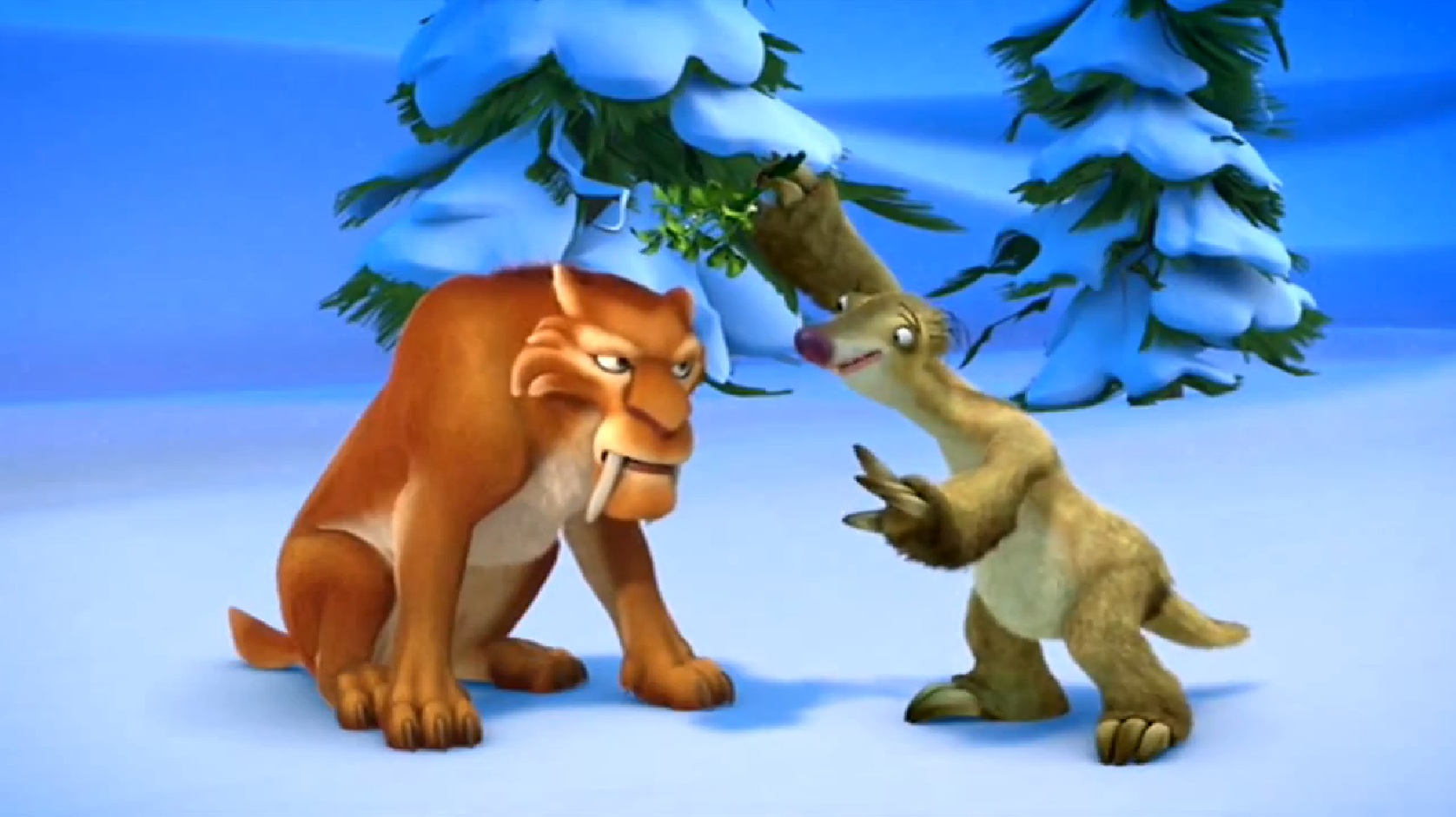 Plikice Age A Mammoth Christmas Sid Holds Mistletoe Over Diego Epoka Lodowcowa Wiki