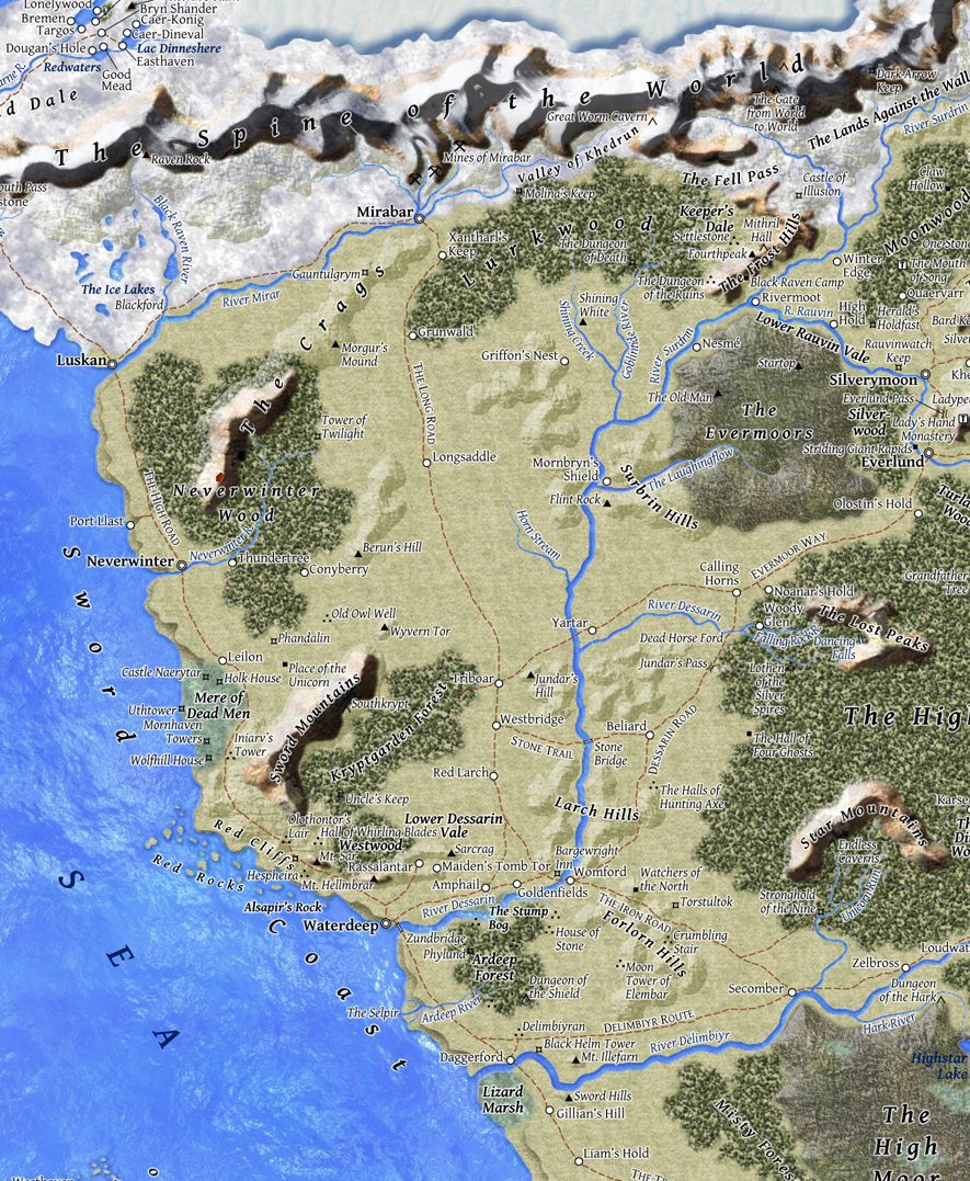 Image Swordcoast Map Forgotten Realms Wiki Fandom Powered By Wikia
