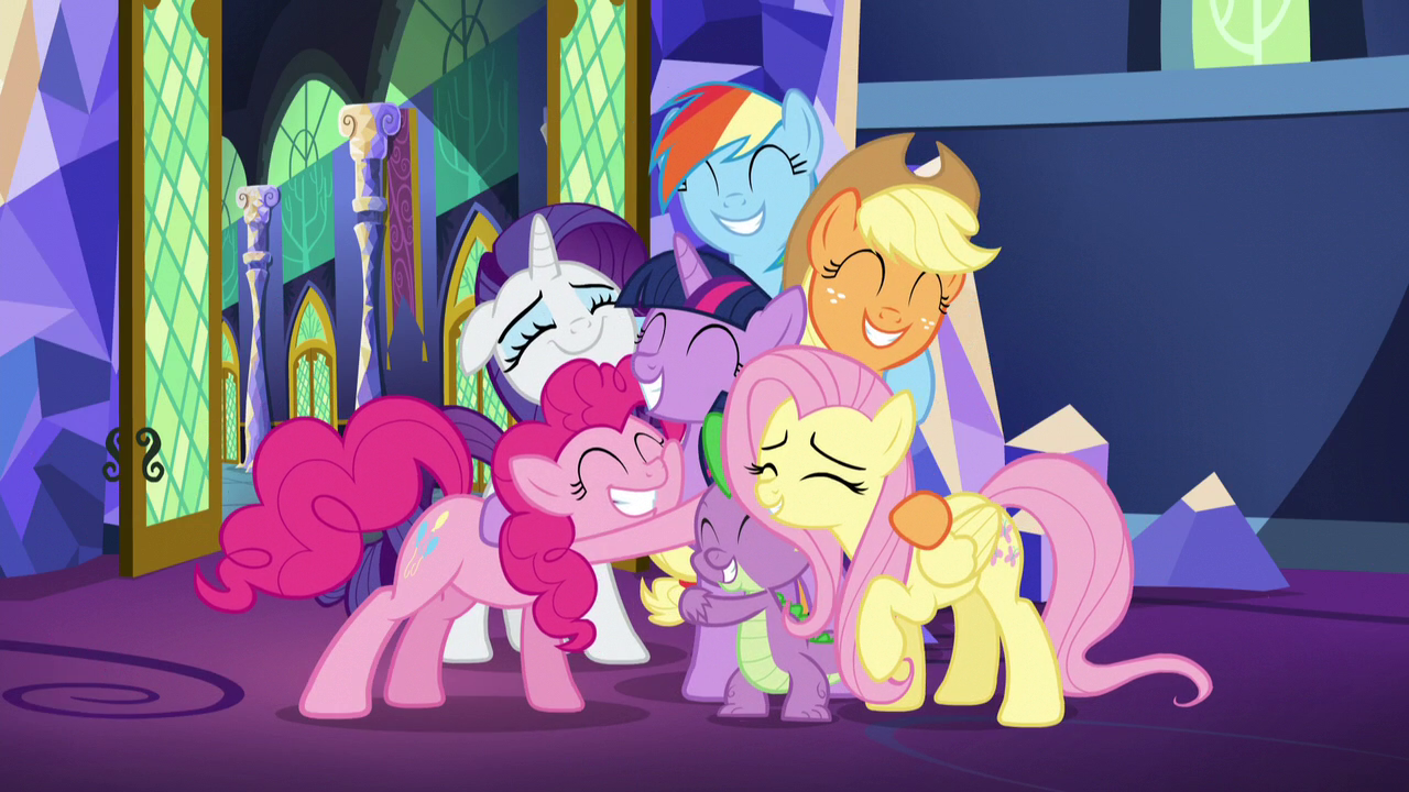 Image - Mane Six and Spike group hug S5E03.png | My Little Pony ... Image - Mane Six and Spike group hug S5E03.png | My Little Pony ...