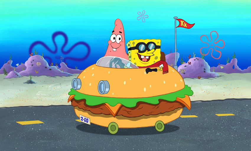 Image Patrick And Spongebob In The Patty Wagon Encyclopedia Spongebobia Fandom Powered