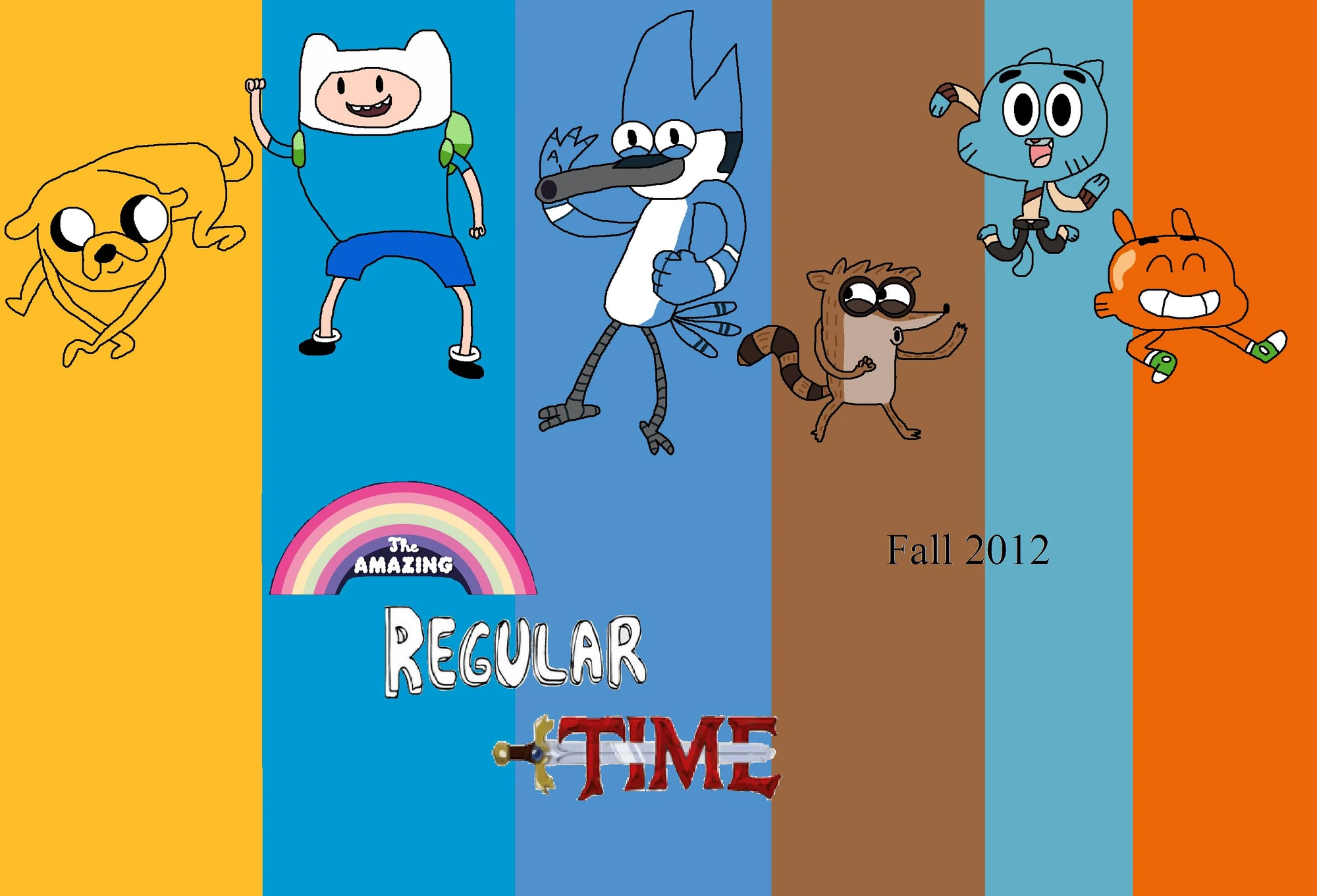 Adventure Time And Regular Show And Gumball