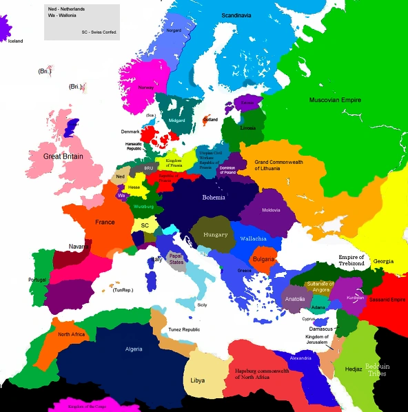 Europe 1430, 1709-1739 (Map Game) | Alternative History | Fandom ...