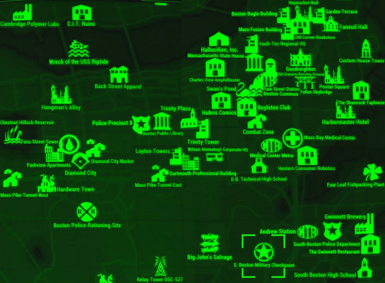 Image - FO4 map S Boston Military Checkpoint.jpg | Fallout Wiki ...