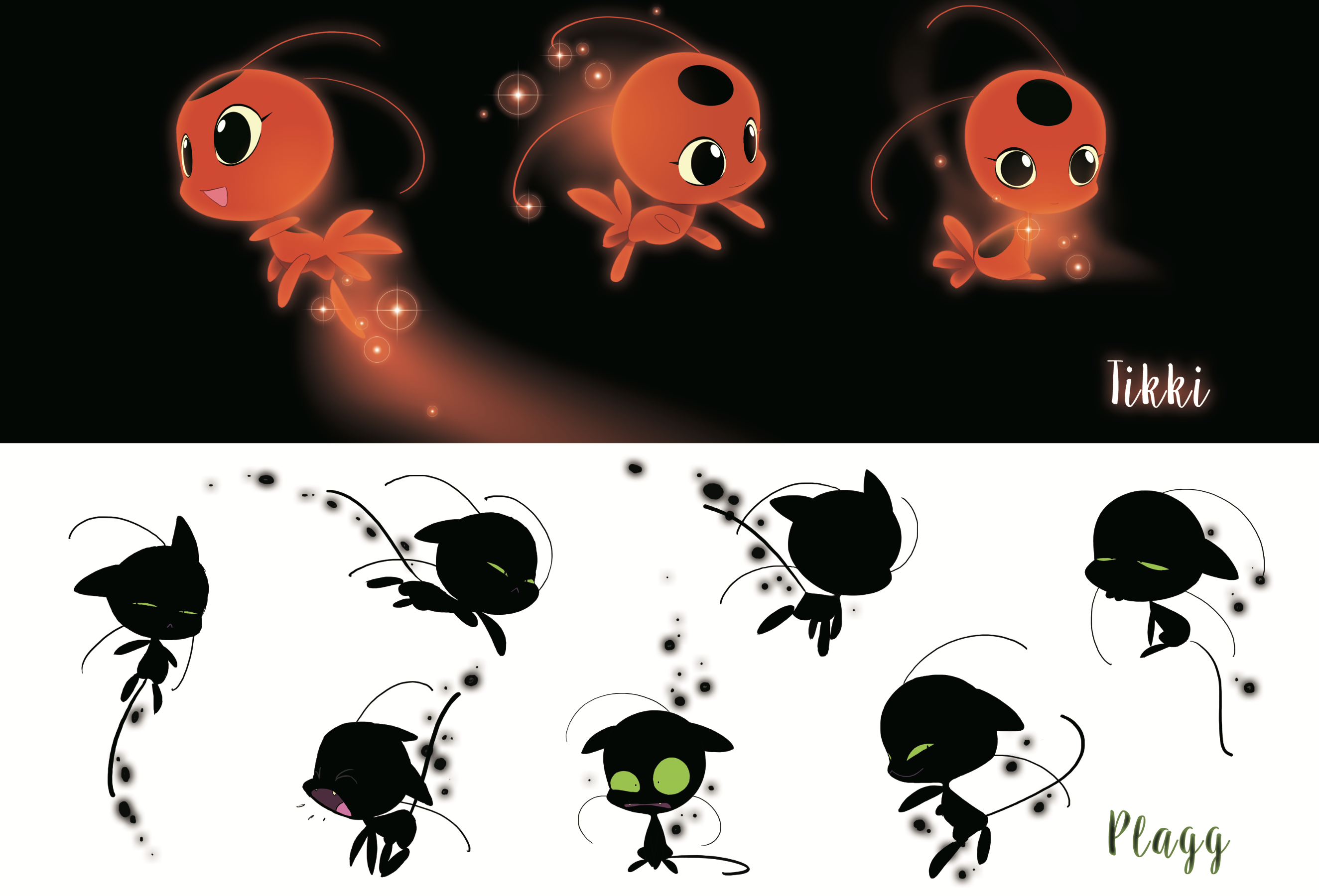 Image 2d Tikki And Plagg Art Developmentpng Miraculous Ladybug Wiki Fandom Powered By Wikia