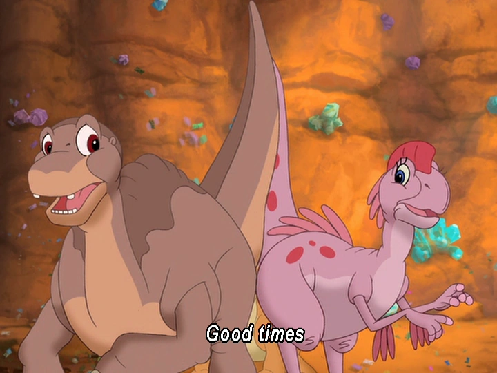 Image - Ruby and Littlefoot tail slap.png | Land Before Time Wiki ...