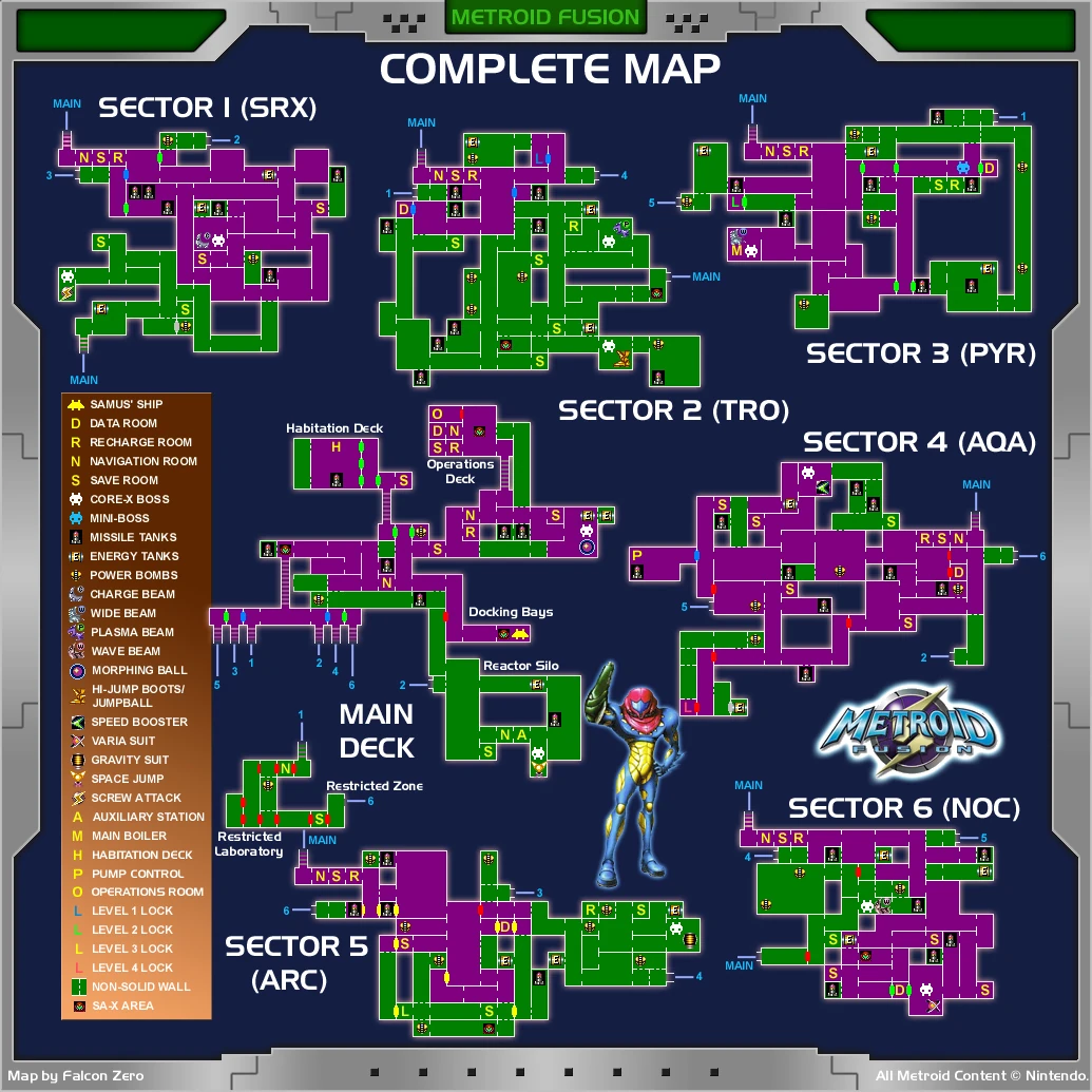 Imagen - Mapa Metroid Fusion.jpg | Metroidover | FANDOM powered by Wikia