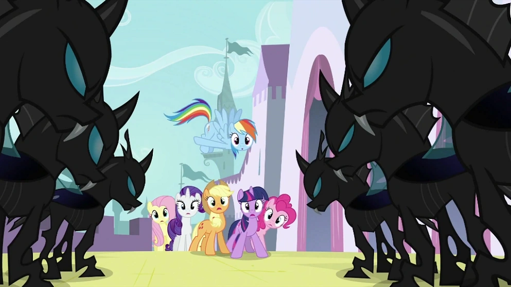 Image - Main 6 facing the changelings S2E26.png | My Little Pony ...