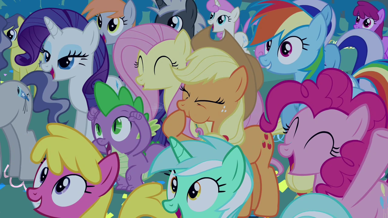 Image - Ponies cheer for Celestia and Luna S4E02.png | My Little Pony ...
