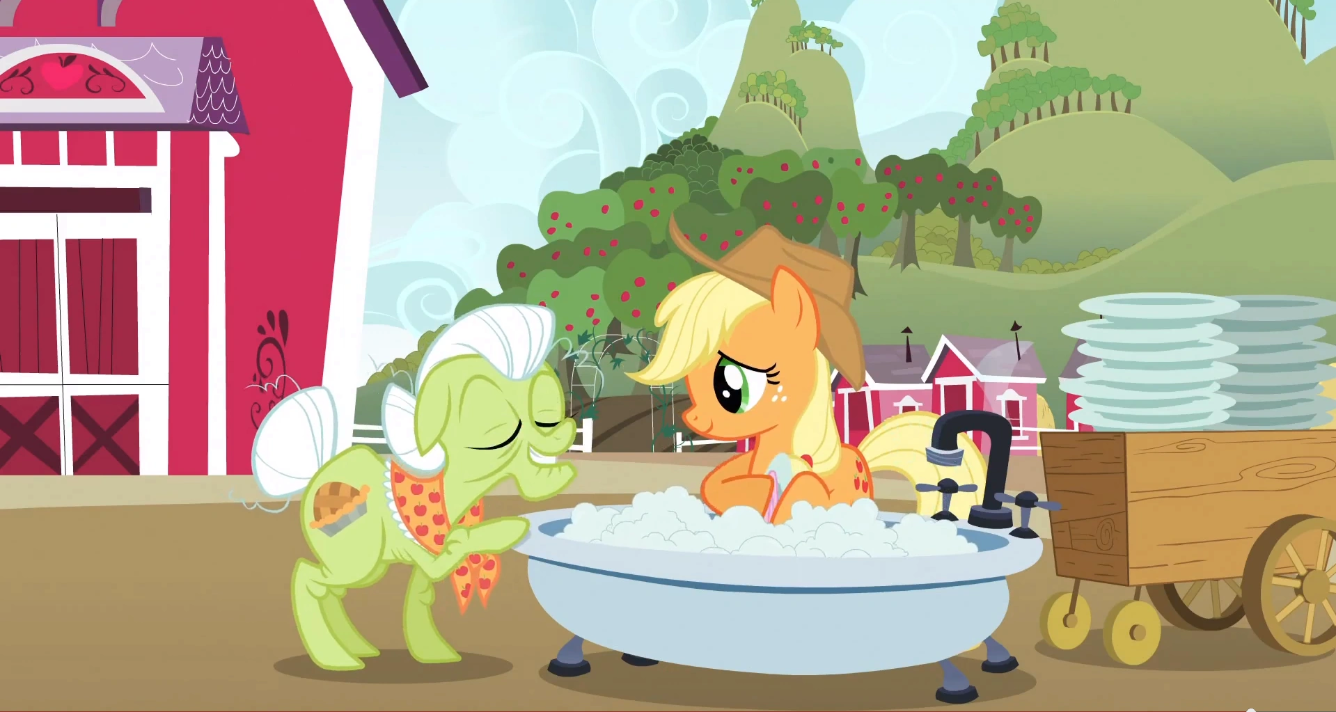 Image - Applejack in a bath S3E8.png | My Little Pony Friendship is ...