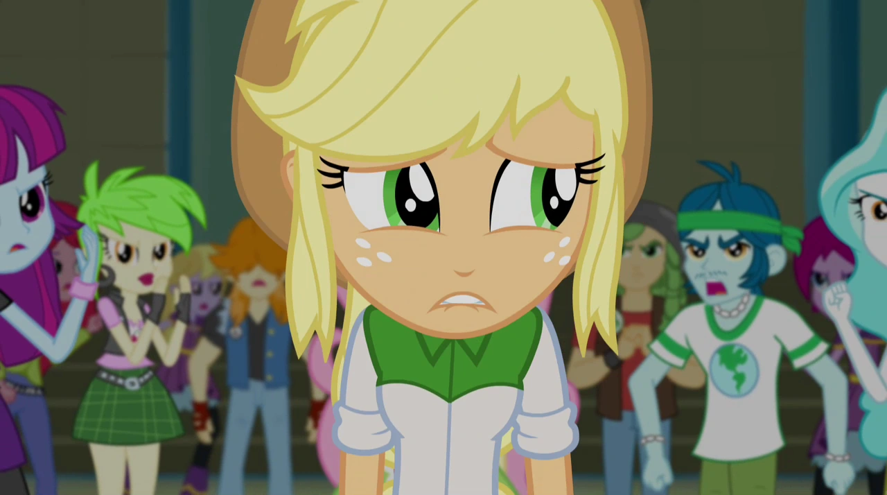 Image - Applejack walking past booing students EG2.png | My Little Pony ...