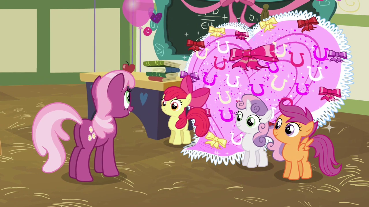 Image - CMC showing Cheerilee the card S2E17.png | My Little Pony ...