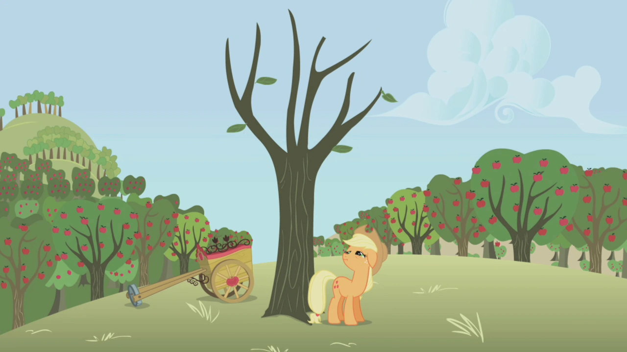 Image - Applejack hitting a dead tree S01E04.png | My Little Pony ...