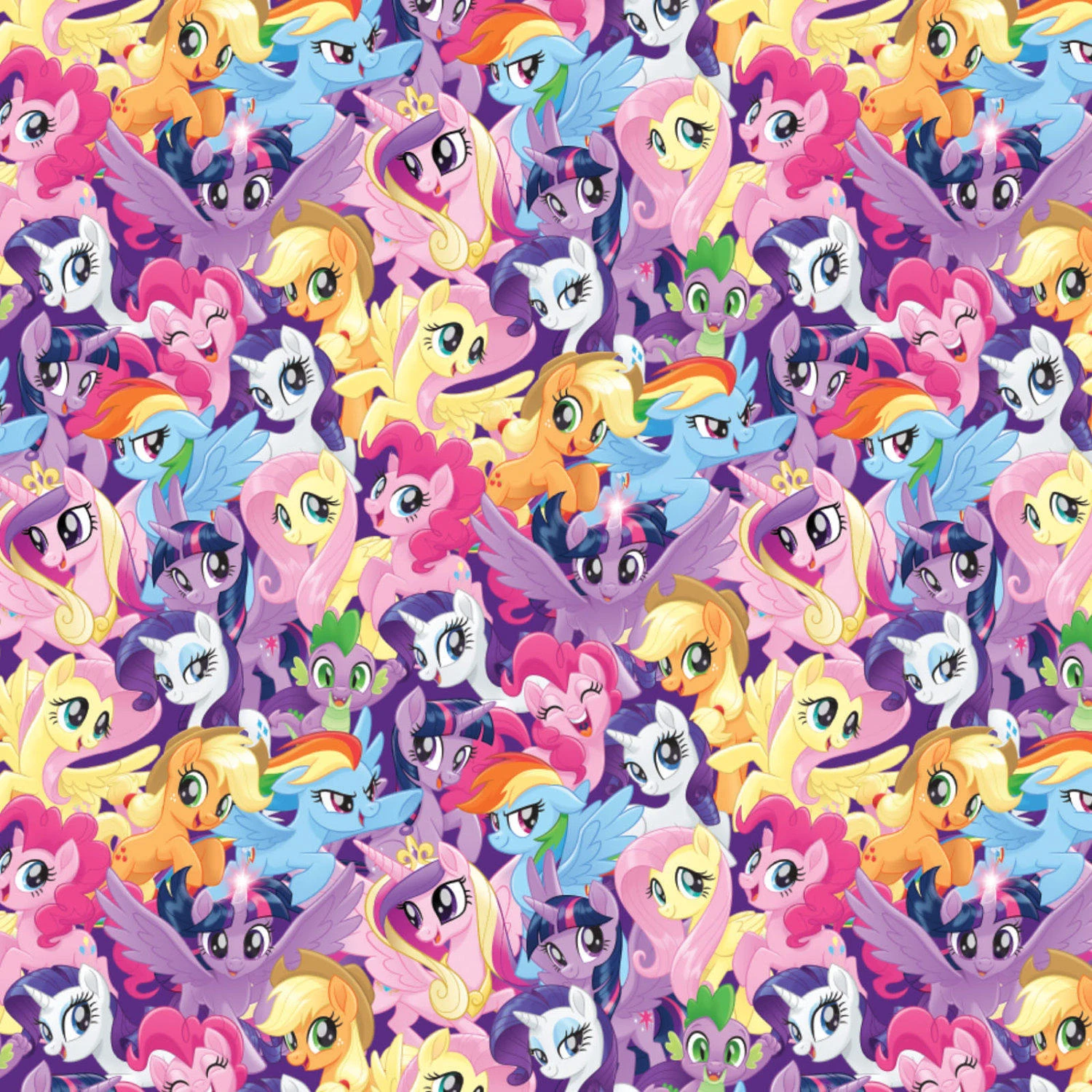 Image - My Little Pony The Movie pony crowd woven cotton fabric by Etsy ...