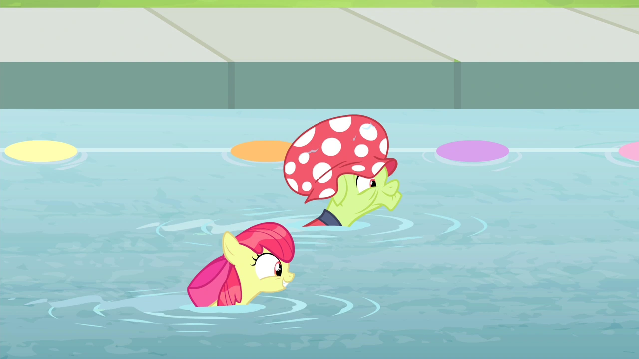 Image - Apple Bloom and Granny swimming in pool S4E20.png | My Little ...
