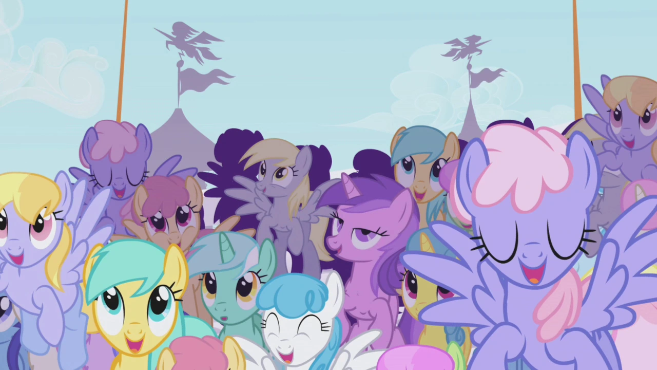 Image - Crowd cheering for Rainbow Dash S1E03.png | My Little Pony ...