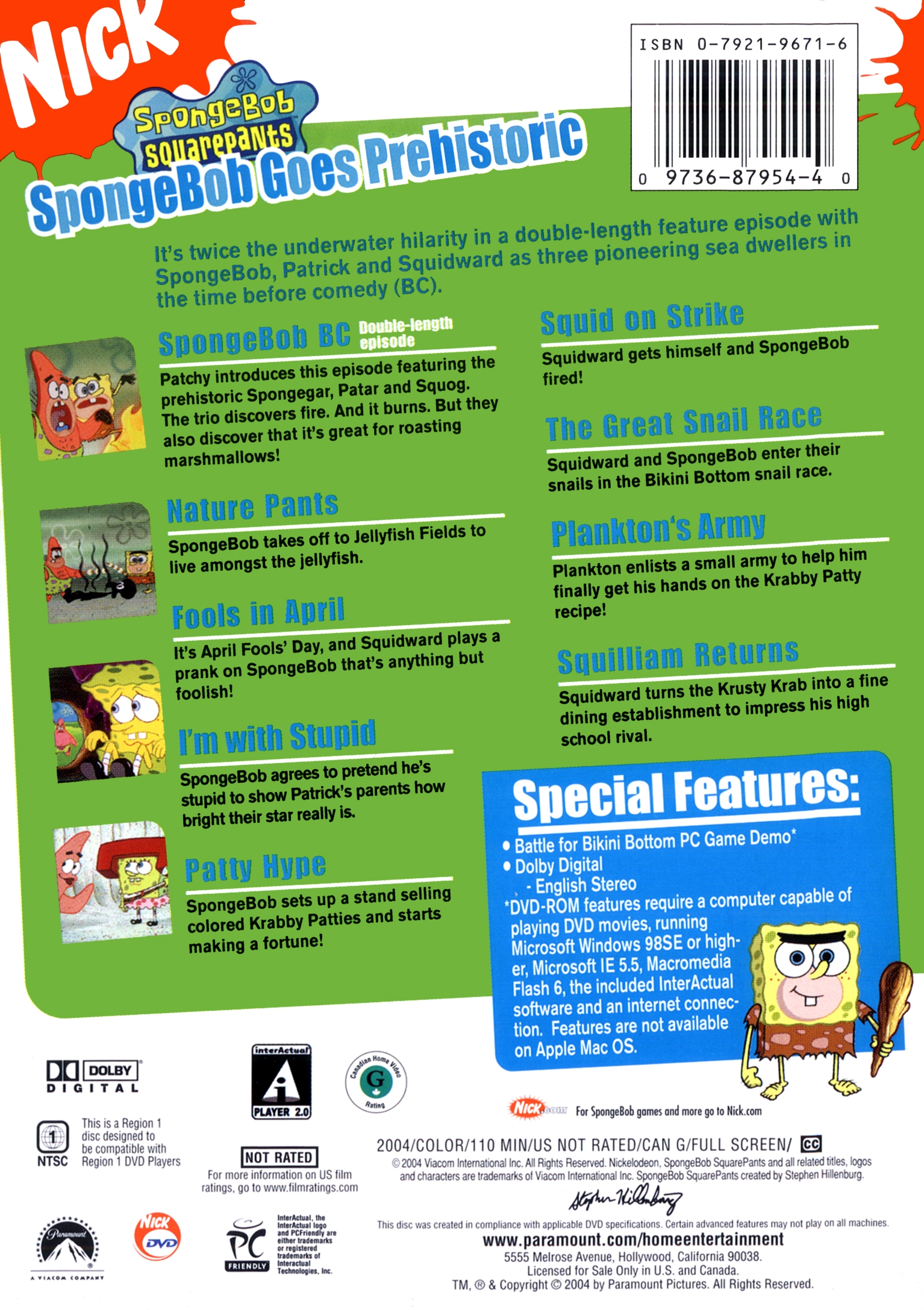 Image Spongebob Goes Prehistoric Dvd Back Cover Encyclopedia