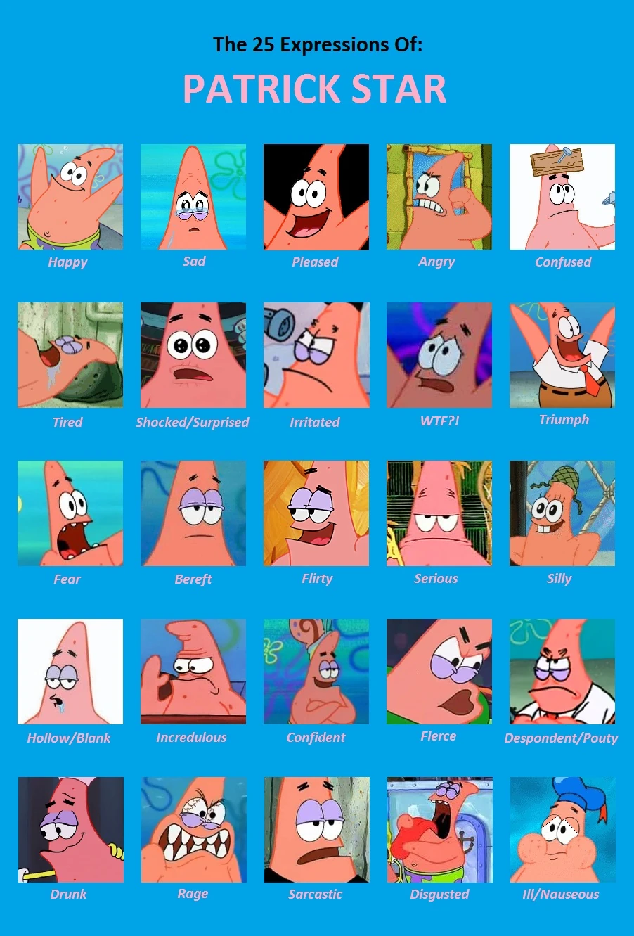Patrick Star Face Expressions In Which Episode Does Patrick Make This