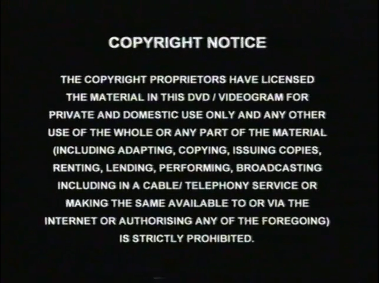 Image - Copyright Notice 2001 Warning Screen.png | The FBI Warning ...