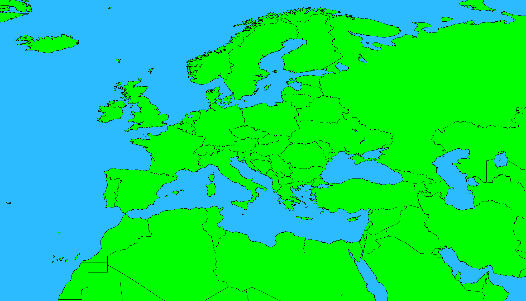 Europe map without names