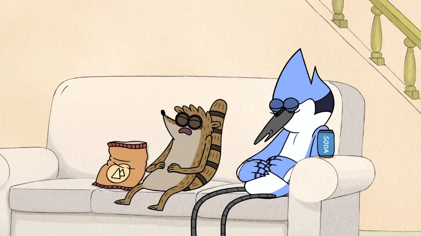 Image - S7E11.016 Mordecai and Rigby Going to Sleep on the Couch.png ...
