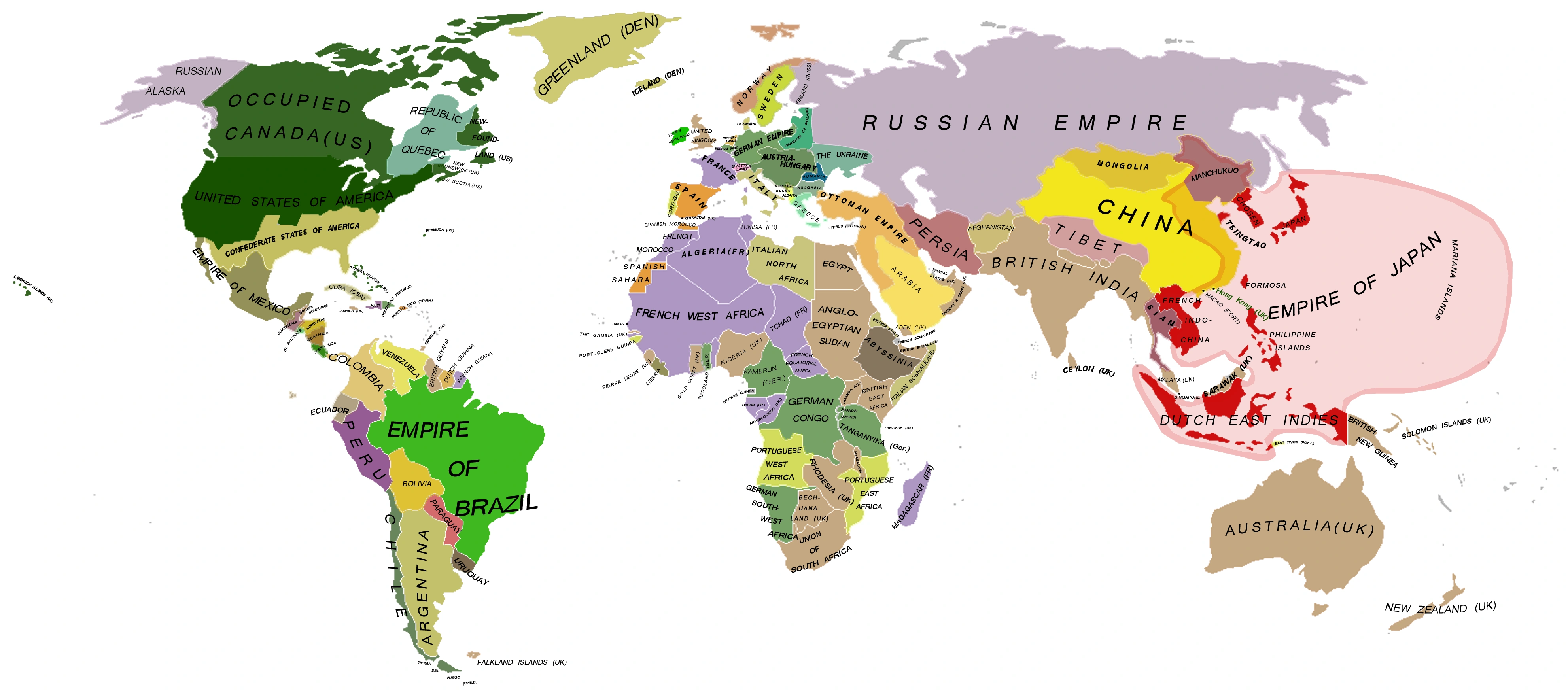Map of 1941 in Harry Turtledove's Southern Victory (TL-191) series : r ...