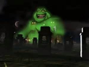 Why are ghosts associated with the color green in western animation?