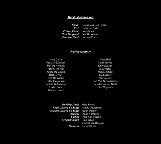 Image - Shrek Flemish Credits.png | Voice Acting Wiki | Fandom powered ...