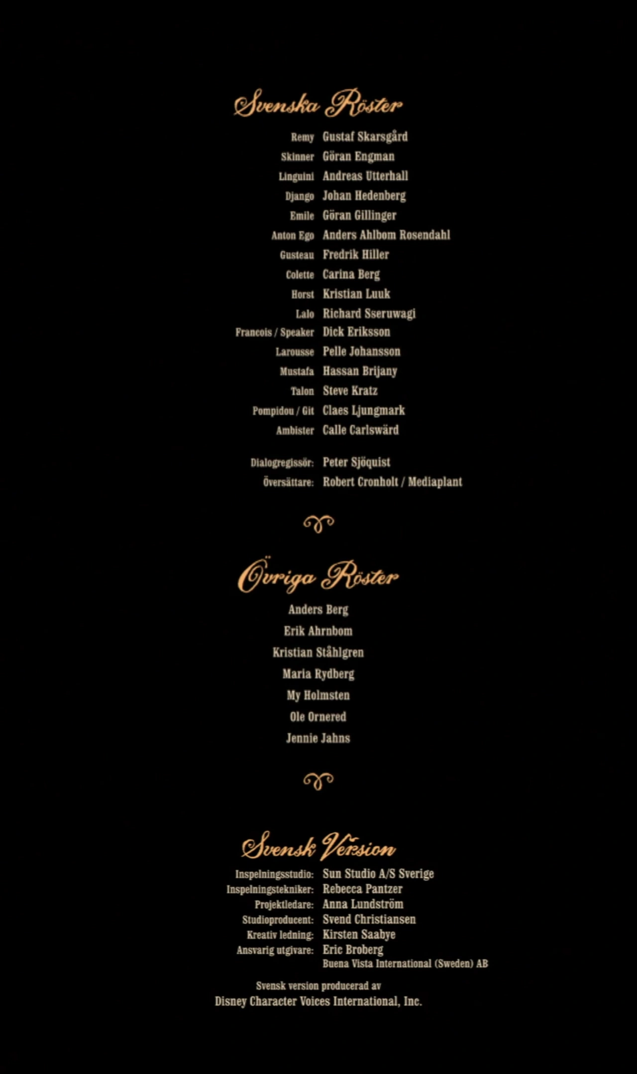 Image - Ratatouille Swedish Credits.png | Voice Acting Wiki | Fandom ...